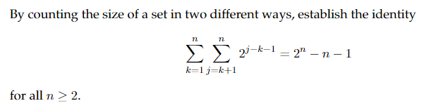 Solved By counting the size of a set in two different ways, | Chegg.com