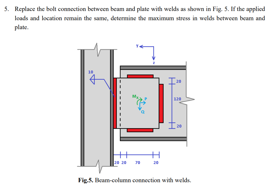 Solved 5. Replace the bolt connection between beam and plate | Chegg.com