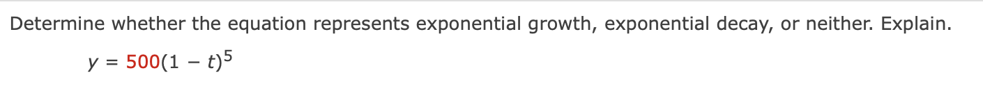 Solved Determine whether the equation represents exponential | Chegg.com