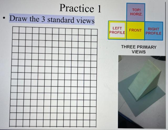 Solved Practice 1 Draw the 3 standard views | Chegg.com