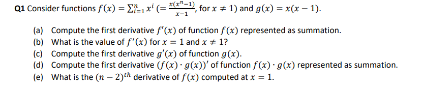 Solved Q1 ﻿Consider functions , ﻿for {:x≠1) ﻿and | Chegg.com
