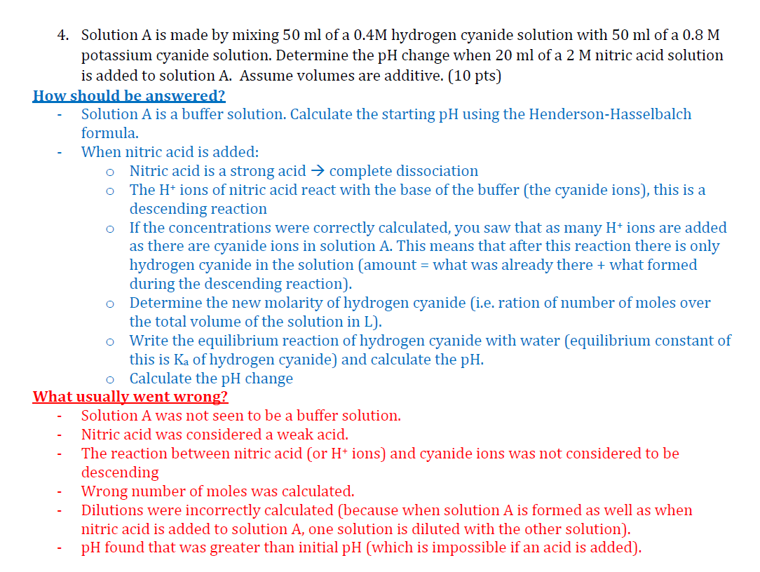 Solved 4. Solution A is made by mixing 50ml of a 0.4M | Chegg.com