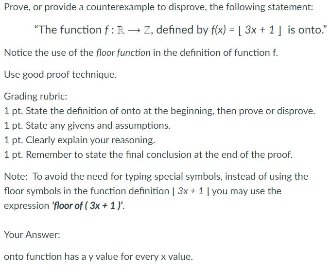 Solved Prove, or provide a counterexample to disprove, the | Chegg.com