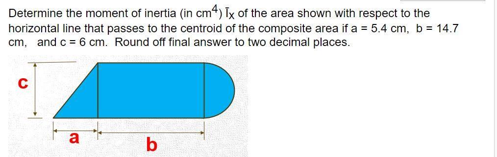 Solved Determine the moment of inertia (in cm4) Ix of the | Chegg.com