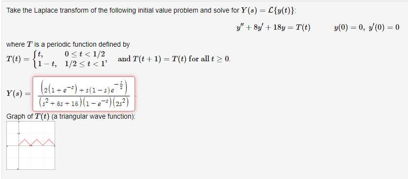 Solved Take the Laplace transform of the following initial | Chegg.com