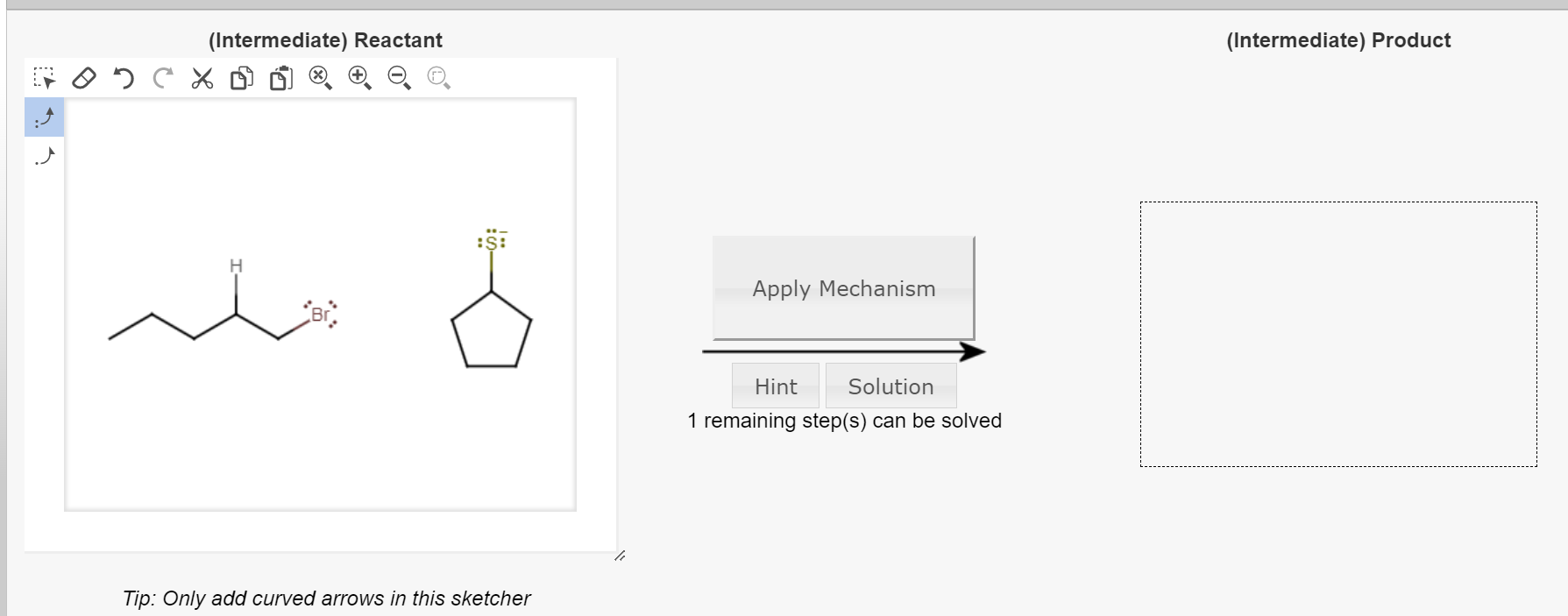 Solved (Intermediate) Reactant осхо Tip: Only add curved | Chegg.com