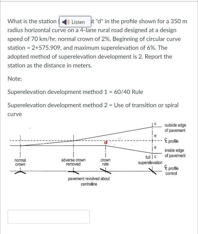 Solved What is the station (3 dp) of point "d" in the | Chegg.com
