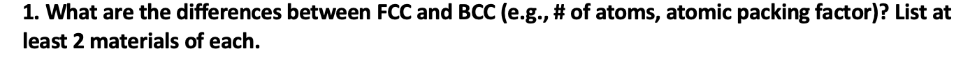 Solved 3. Calculate the numerical linear density for a BCC | Chegg.com