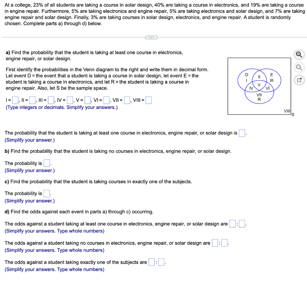 Solved At a college, 23% of all students are taking a course | Chegg.com