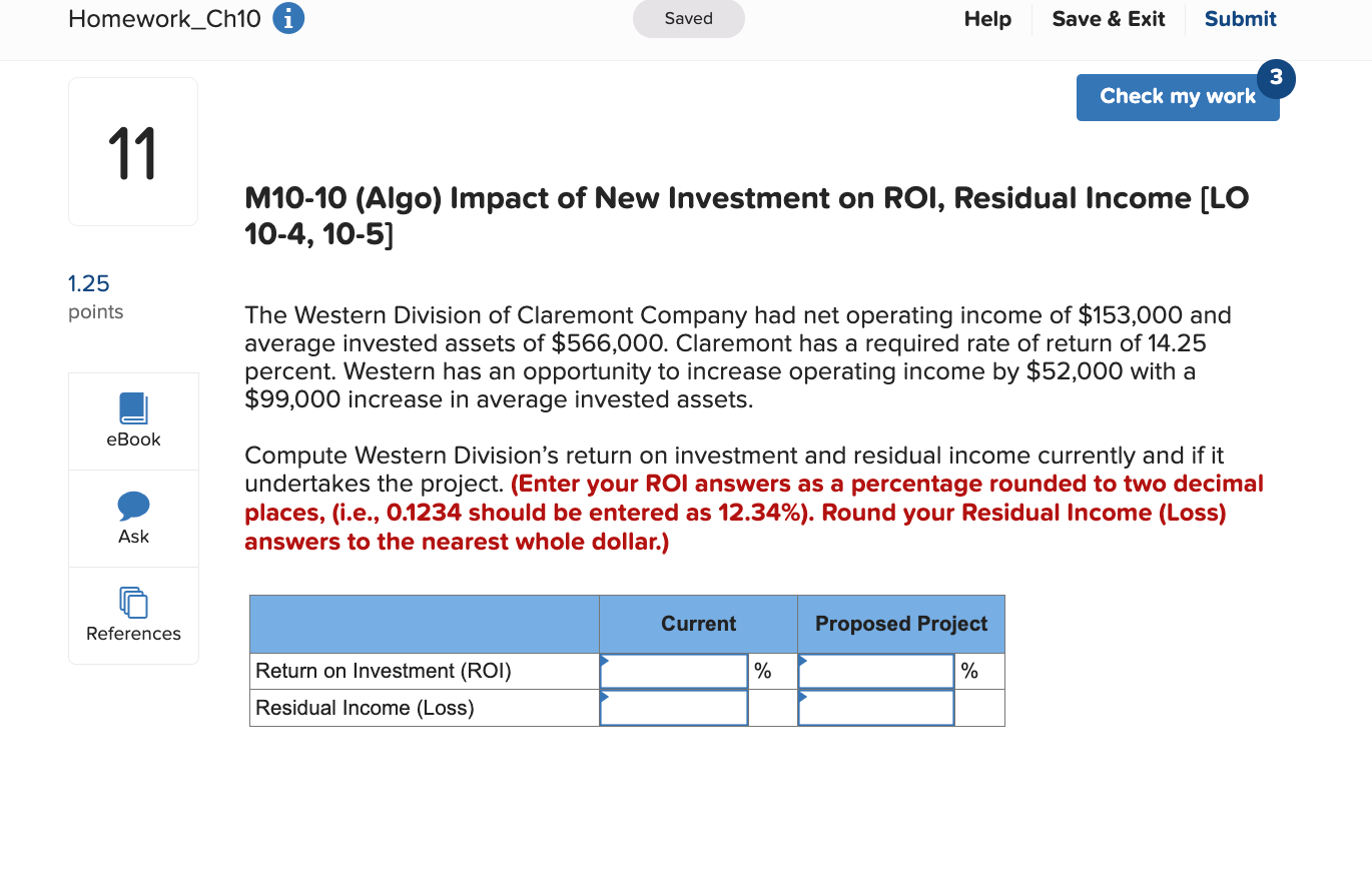 Solved M10-10 (Algo) Impact of New Investment on ROI, | Chegg.com