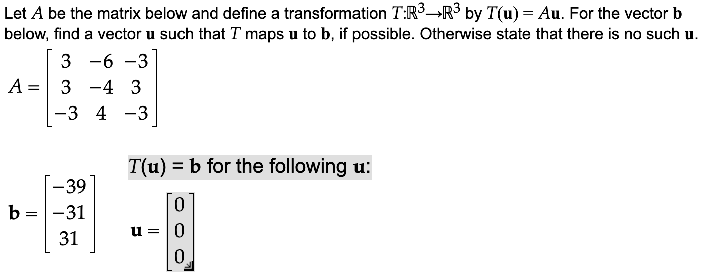 Solved = Let A be the matrix below and define a | Chegg.com