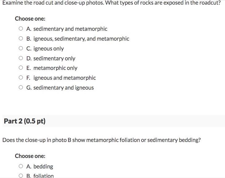 Solved The photo below shows a road cut in northern | Chegg.com