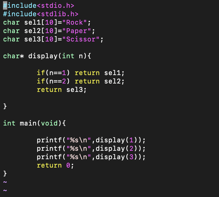 Solved #include #include char sel1[10]="Rock"; char | Chegg.com