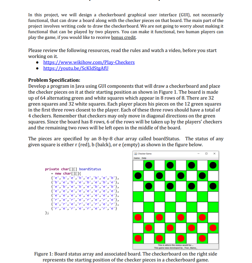 In this project, we will design a checkerboard | Chegg.com