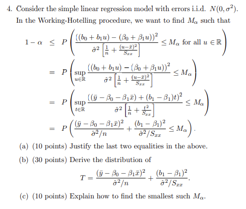 Solved 4. Consider the simple linear regression model with | Chegg.com