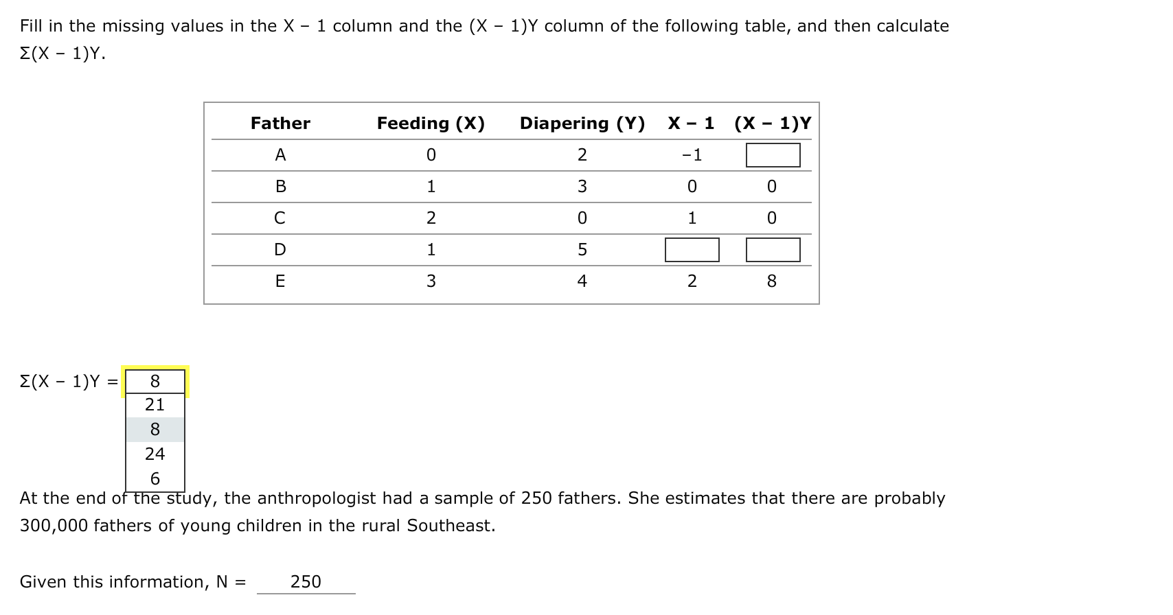 Solved Fill In The Missing Values In The X 1 Column And