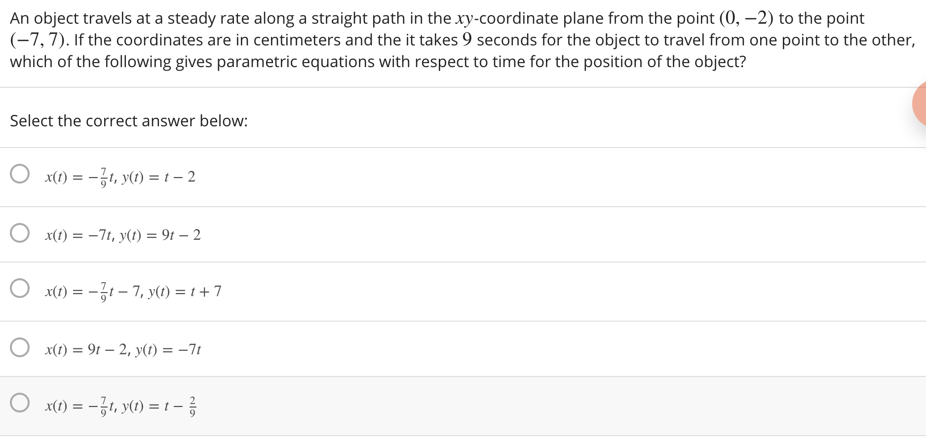 Solved An object travels at a steady rate along a straight | Chegg.com
