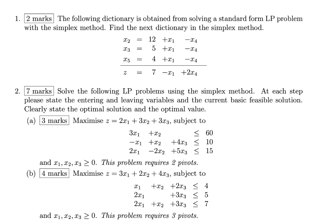 Solved 1. 2 marks The following dictionary is obtained from | Chegg.com