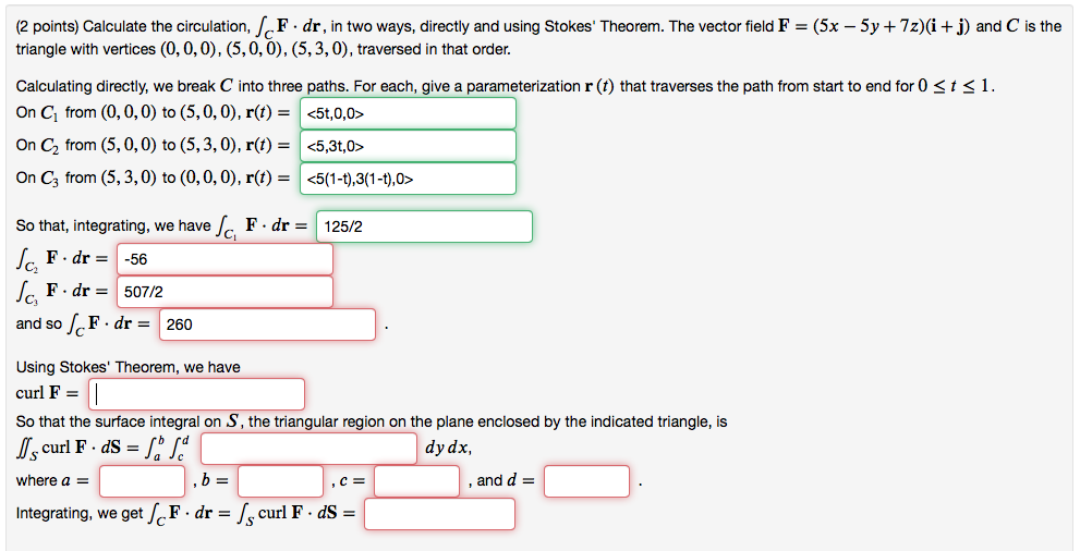 Solved (2 points) Calculate the circulation, ScF. dr, in two | Chegg.com
