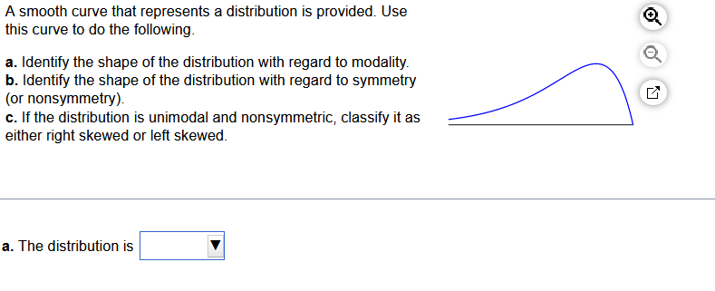 Solved A smooth curve that represents a distribution is | Chegg.com