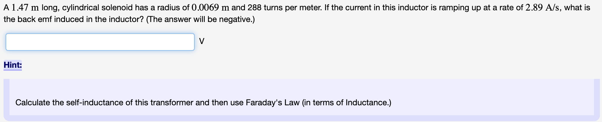 Solved A 1.47 m long, cylindrical solenoid has a radius of | Chegg.com