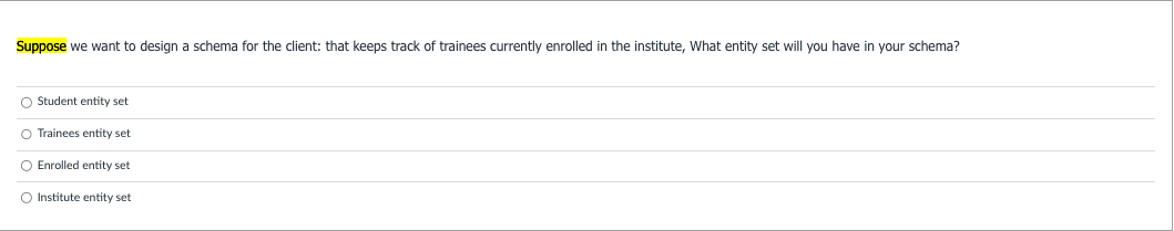 Solved Suppose we want to design a schema for the client: | Chegg.com