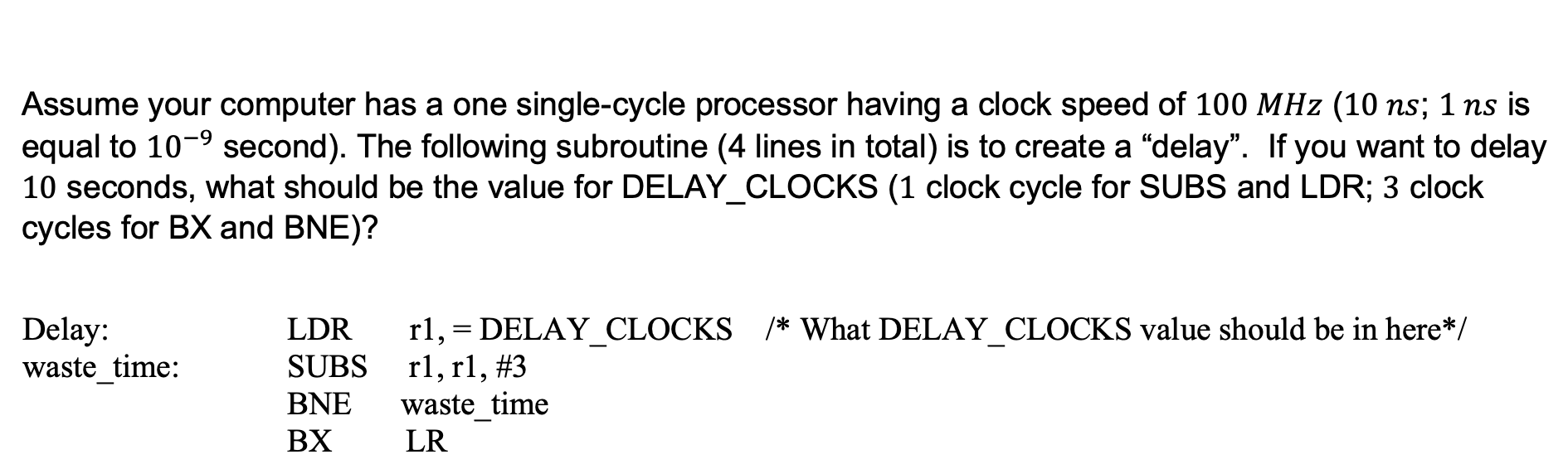 Solved Assume your computer has a one single-cycle processor | Chegg.com