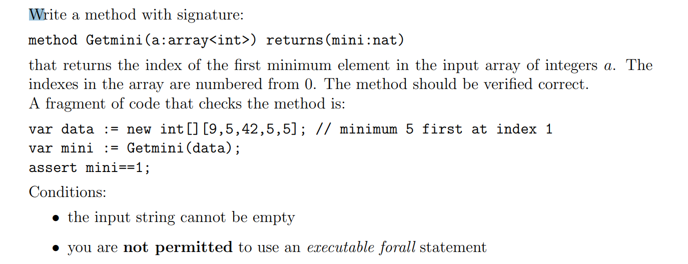Solved Write a method with signature: method | Chegg.com