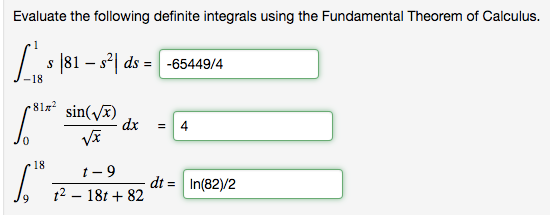 Solved Evaluate the following definite integrals using the | Chegg.com