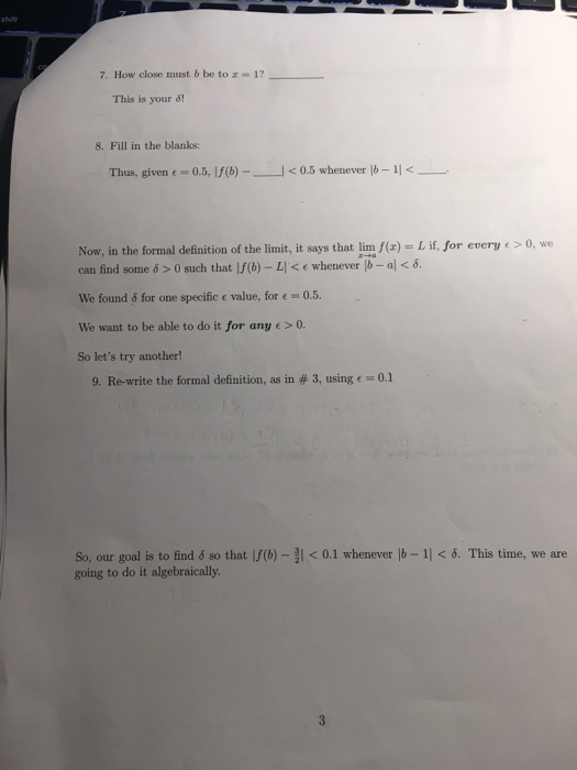 Solved Formal Definition of a Limit Math& 151 Consider the | Chegg.com