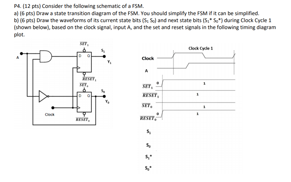 Solved P4. (12 pts) Consider the following schematic of a | Chegg.com