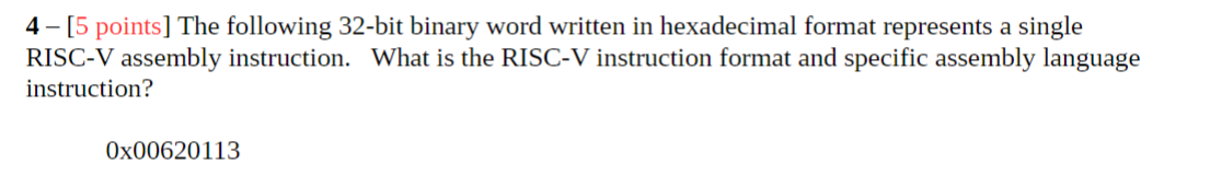 Solved 4 5 Points The Following 32 Bit Binary Word 