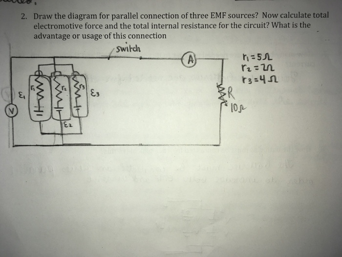 Solved Draw the diagram for parallel connection of three EMF | Chegg.com