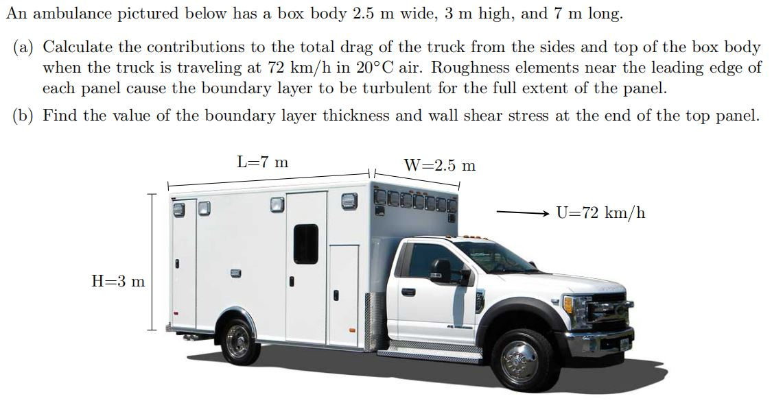 Solved An ambulance pictured below has a box body 2.5 m | Chegg.com