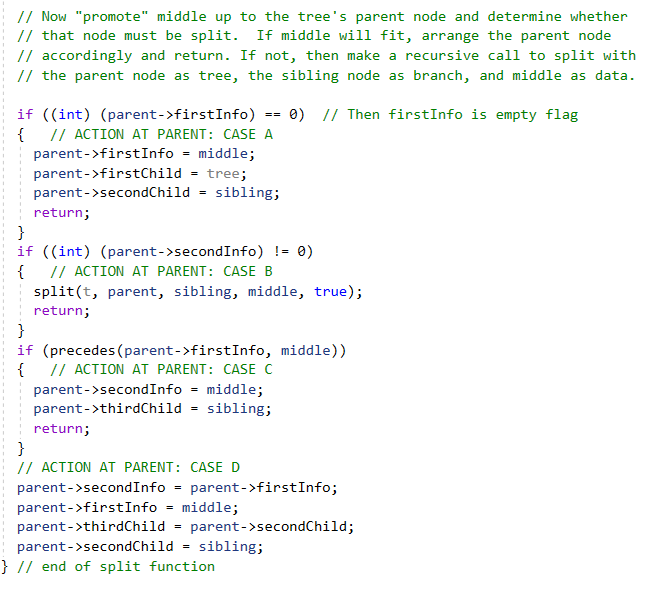 C++ Using 2-3 trees Sections of the program have been | Chegg.com