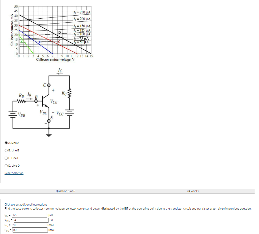 Solved Select the correct load line on graph due to the | Chegg.com