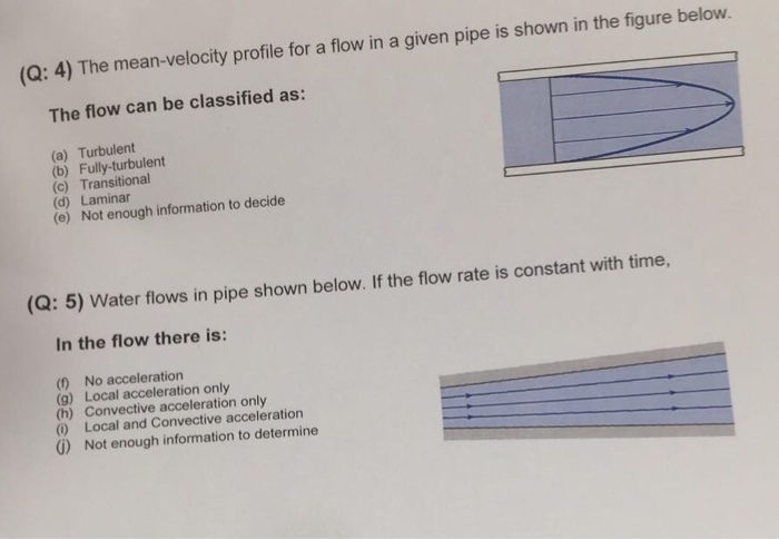 Solved (Q: 4) The mean-velocity profile for a flow in a | Chegg.com