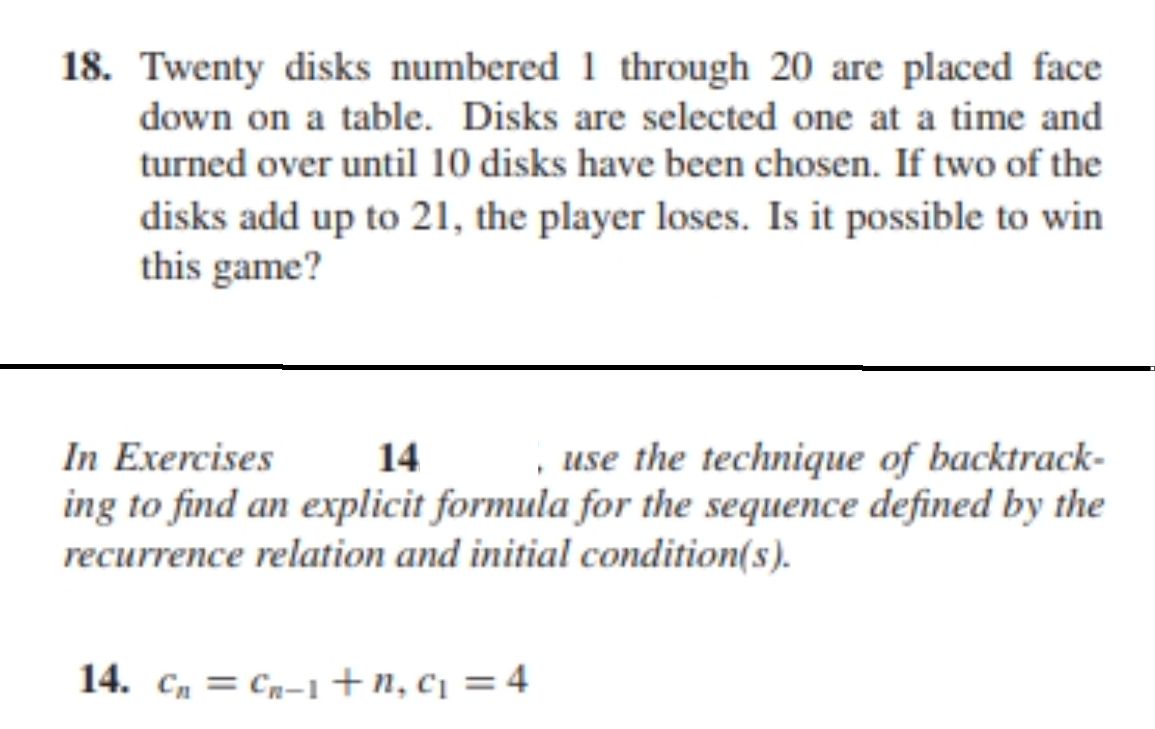 Solved 18. Twenty disks numbered 1 through 20 are placed | Chegg.com