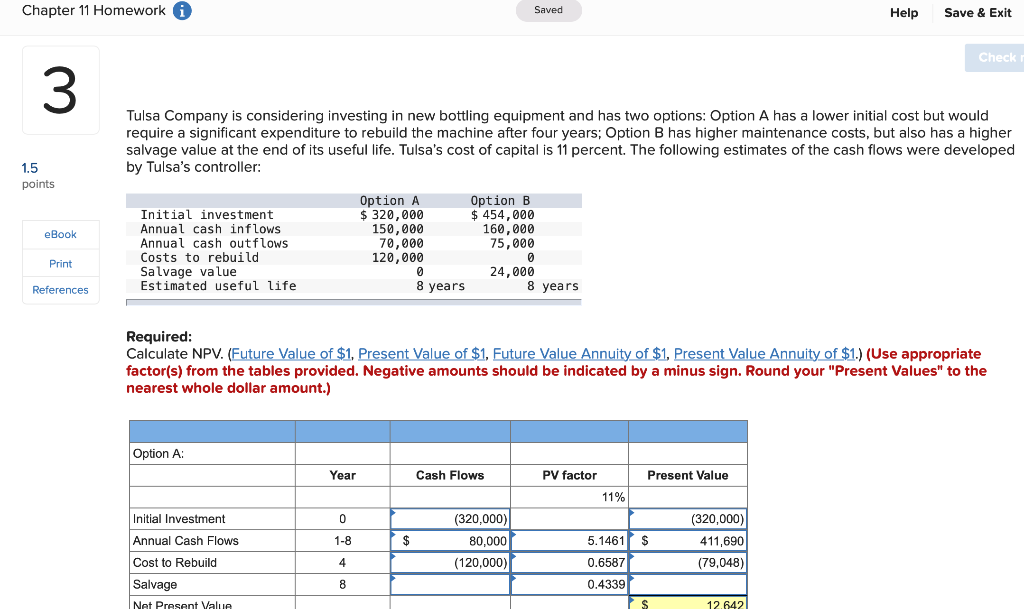 Solved Chapter 11 Homework i Saved Help Save & Exit Check 3 | Chegg.com