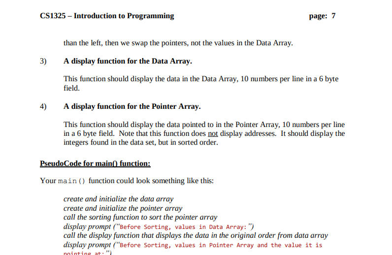 Solved Sometimes we're given an array of data that we need | Chegg.com