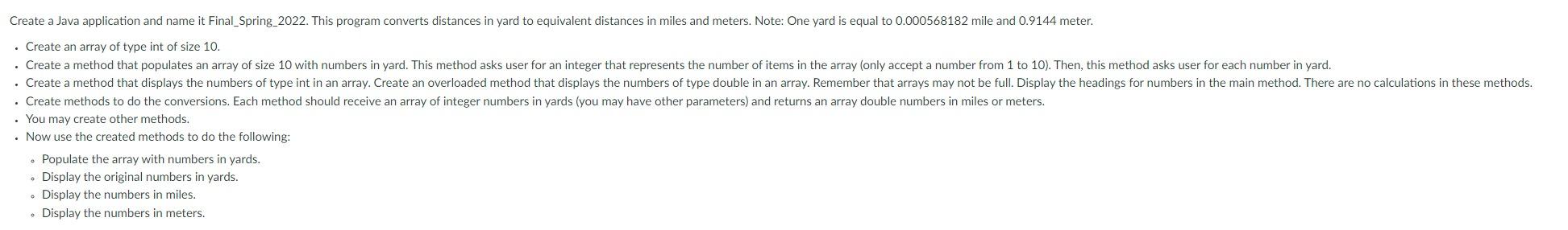 Solved Create a Java application and name it Final | Chegg.com