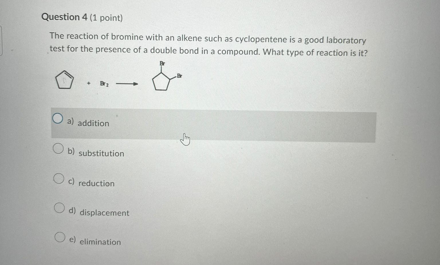 Solved The reaction of bromine with an alkene such as | Chegg.com