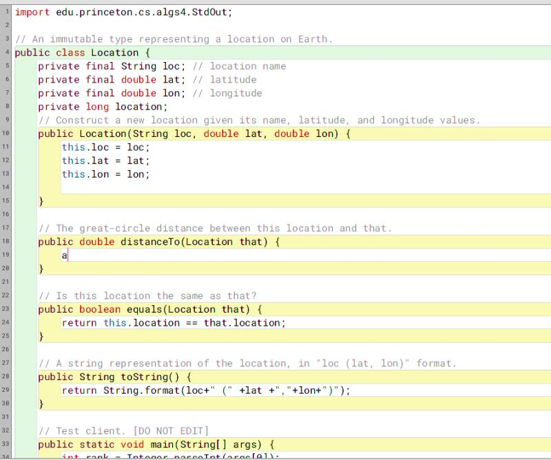 Solved Problem.(Geo Location) Implement an immutable date | Chegg.com