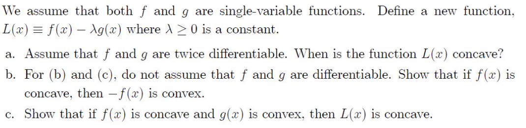 Solved We assume that both f ﻿and g ﻿are single-variable | Chegg.com