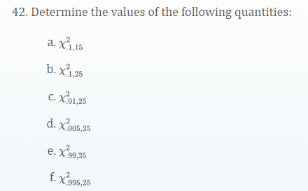 Solved 42. Determine the values of the following quantities: | Chegg.com