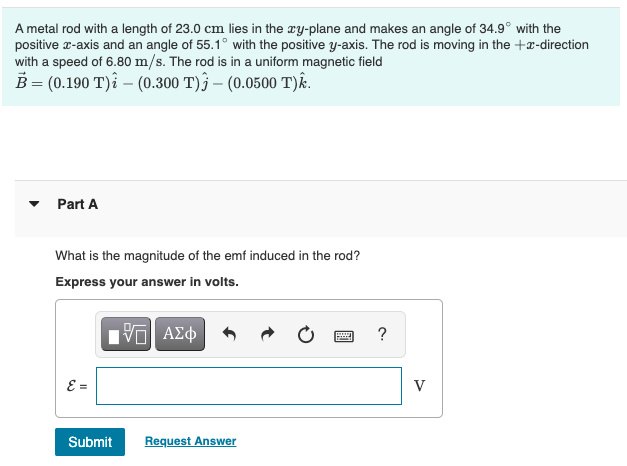 Solved A metal rod with a length of 23.0 cm lies in the | Chegg.com
