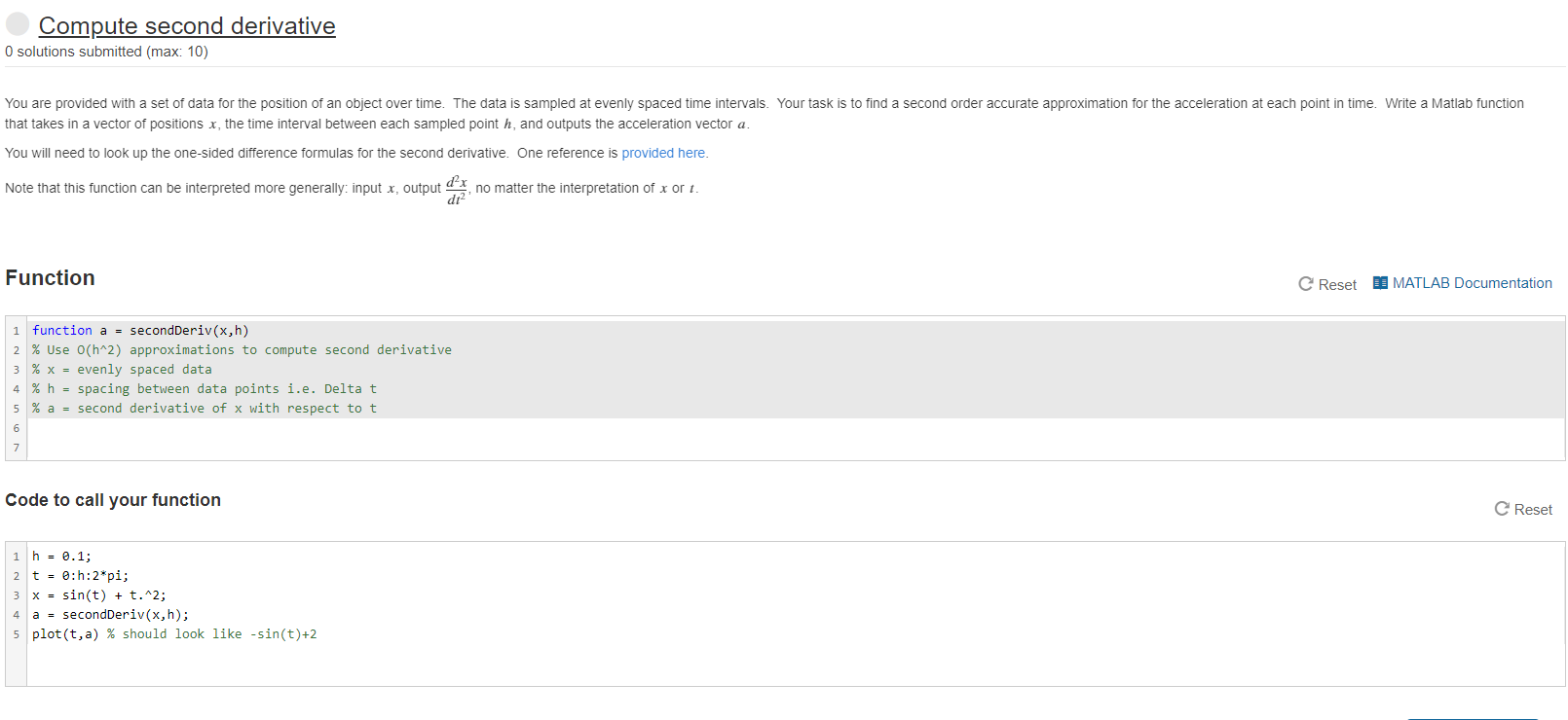 Solved Compute second derivative O solutions submitted (max: | Chegg.com
