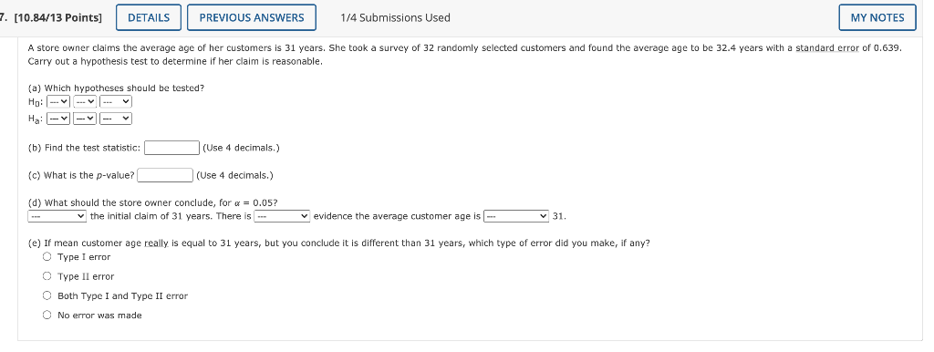Solved 34 (b) Find the test statistic: 13.416 x 2.3355 (Use | Chegg.com
