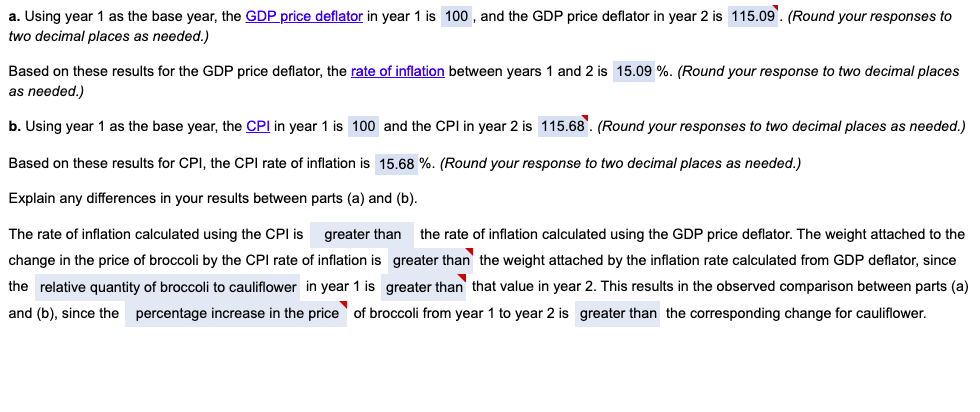 Solved a. Using year 1 as the base year, the GDP price | Chegg.com