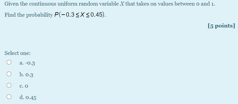 Solved Given the continuous uniform random variable X that | Chegg.com